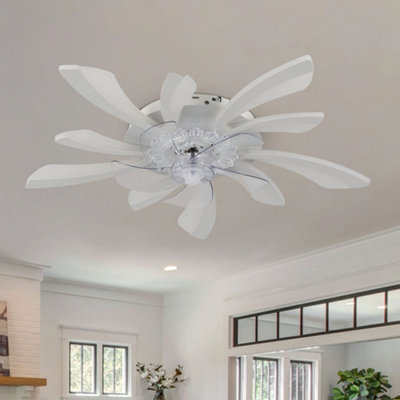 Modern White 78cm Ceiling Fan LED Light,With Timer Function, Remote ...
