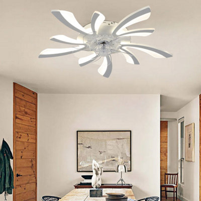 Modern White 78cm Ceiling Fan LED Light,With Timer Function, Remote ...