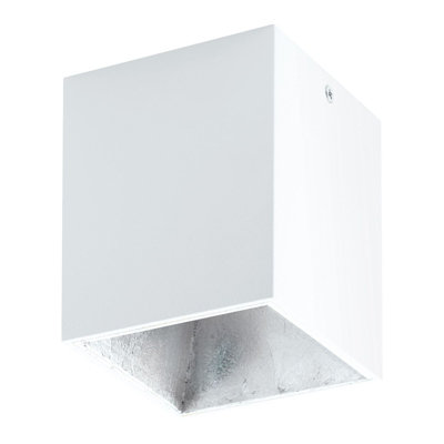 Modern White and Silver Square LED Downlight for Walls and Ceilings