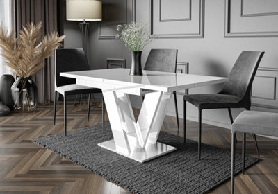 Modern white gloss dining table store