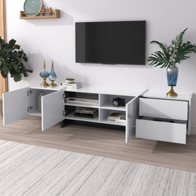 Modern White High Gloss TV Cabinet Stand TV Console Table for Living ...
