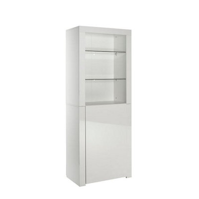 Modern White Matt Gloss Buffet Sideboard Cabinet with LED Lights ...