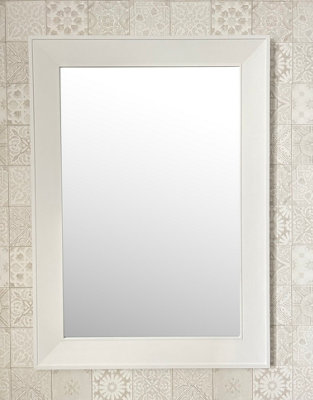 Modern White Wood Framed Wall Mirror - Extra Large