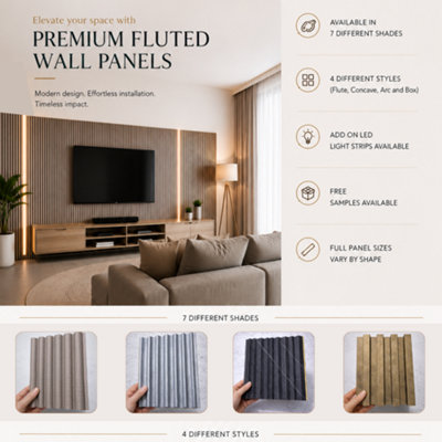 Modern WPC Wall Panels for Feature & Media Walls Water-Resistant, Fire ...