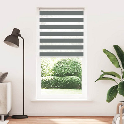 Modern Zebra Blind Dark Grey 95x200 cm Fabric Width 90.9 cm Polyester