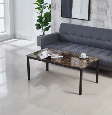 Modernique Brown MDF Marble Effect Top Coffee Table