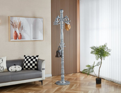 Modernique Lovella Grey Thick Metal Tube Stand Tube Coat Rack with ...