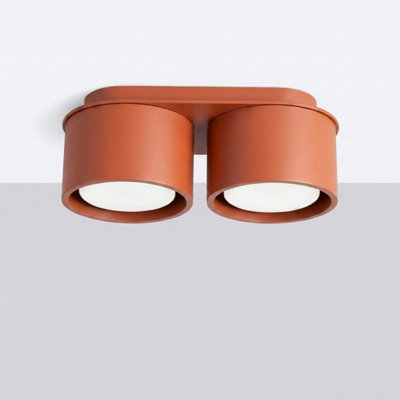 MODO aluminum red ochre 2 Lights minimalist Ceiling lamps