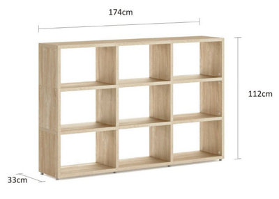 Modular 9 Wide Cube Oak 173.8L x 109.6H x 32.8D