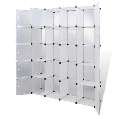 Modular Cabinet 14 Compartments White 37x146x180.5 cm