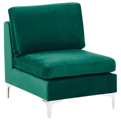 Modular Corner Sofa 5 Seater EVJA Velvet Green Left Hand