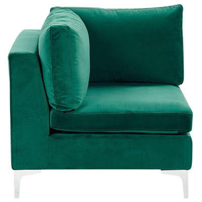 Modular Corner Sofa 5 Seater EVJA Velvet Green Left Hand
