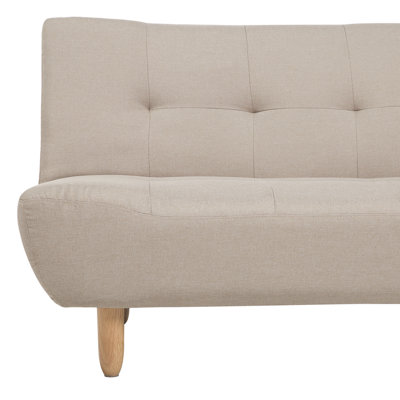 Modular Corner Sofa Bed 4 Seater ALSTEN Fabric Light Beige Right Hand