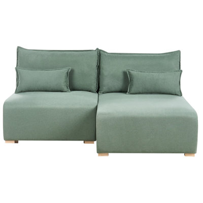 Modular Corner Sofa NERBO Fabric Light Green Left Hand