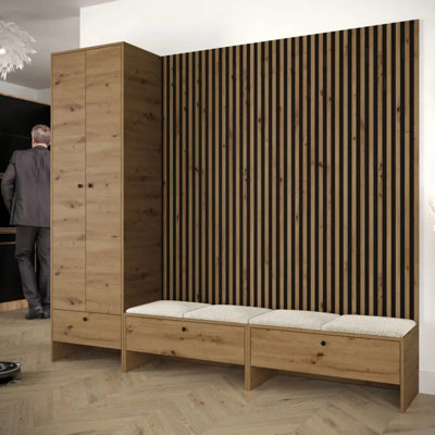 Modular Hallway Furniture Set Balma VI with Metal Hooks and Decorative ...