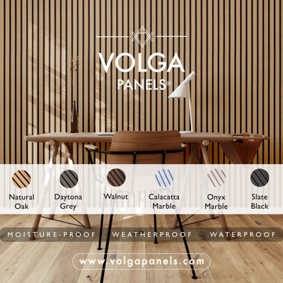 Moisture-proof SlatWall Panel - Volga Panels™ (Daytona Grey) - 240cm x 20cm