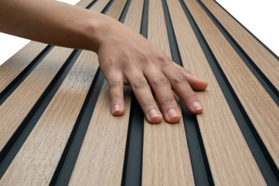 Moisture-proof SlatWall Panel - Volga Panels™ (Natural Oak) - 240cm x 20cm