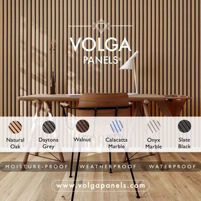 Moisture-proof SlatWall Panel - Volga Panels™ (Natural Oak) - 240cm x 20cm