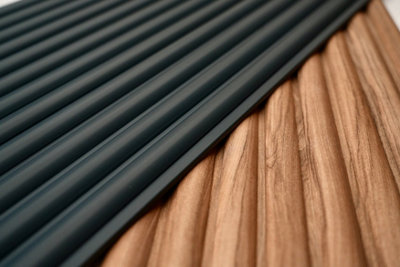 Moisture-Proof SlatWall Panel - Volga Panels™ (Natural Oak Fluted ...