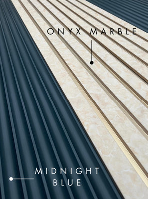 Moisture-proof SlatWall Panel - Volga Panels™ (Onyx Marble) - 240cm x 20cm