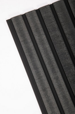 Moisture-proof SlatWall Panel - Volga Panels™ (Slate Black) - 240cm x ...
