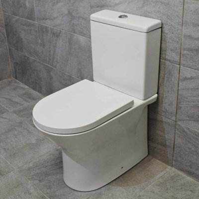 Molly Rimless Toilet Back To Wall Close Coupled Short Projection Soft ...