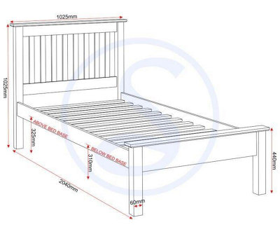 Monaco 3ft Single Bed Low Foot End in Grey and Oak