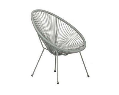 Monaco Grey 3pc Egg Chair Bistro Set