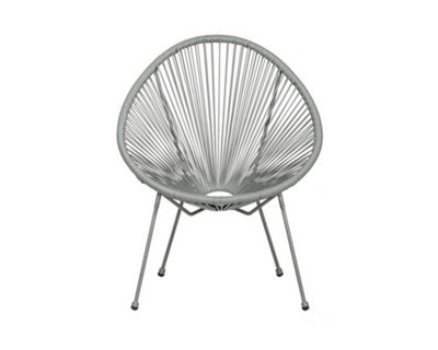 Monaco Grey 3pc Egg Chair Bistro Set