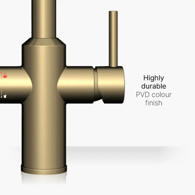 Monarch Brushed Gold & Nexus 4-1 Pull Down Square Instant Boiling Water Tap