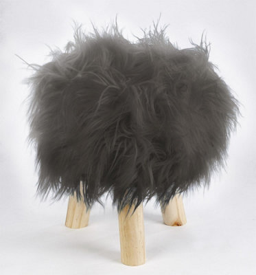 Mongolian Faux Fur Home Foot Stool