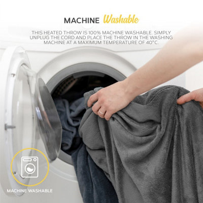 Monhouse Heated Throw - Electric Blanket - Digital Controller - Timer ...