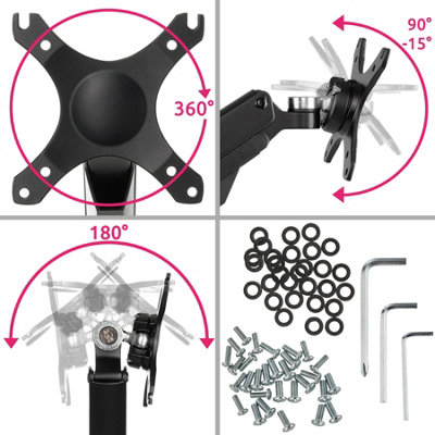 Monitor Arm - for 4 screens, swivel arms can be tilted, rotated, and ...