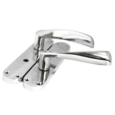 Monja Astrid Door Handles Arched Lever Polished Chrome Bathroom Lock