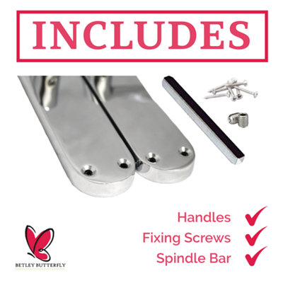 Monja Astrid Door Handles Arched Lever Polished Chrome Bathroom Lock