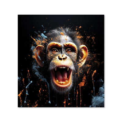 Monkey Face Splashart Premium Glass Kitchen Splashback W600mm x H750mm