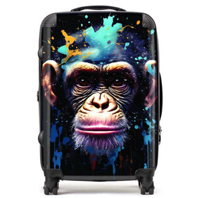 Monkey Face Splashart with Blue Suitcase - Medium