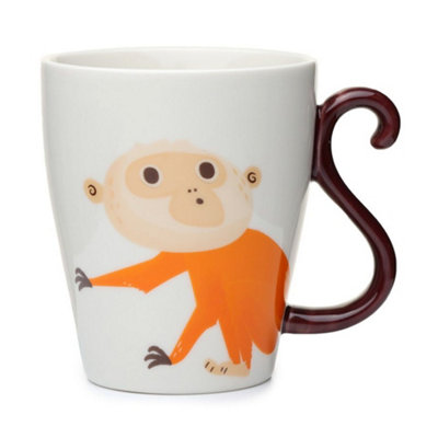 Monkey Zooniverse Mug Tail Handle 340ml Puckator