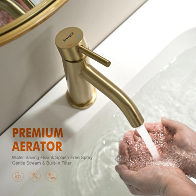Mono Basin Mixer Tap Single Lever Tall Counter Bathroom Sink Taps Lead ...