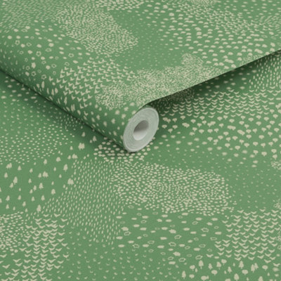 Mono Farm Green and White Wallpaper | DIY at B&Q
