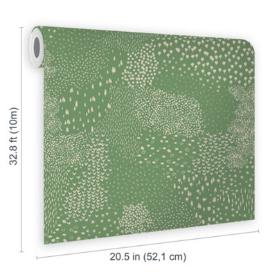 Buy Mono Farm Green and White Wallpaper at B&Q