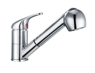 Mono Lever Handle Kitchen Mixer Tap with Pull Out Rinser - Chrome ...