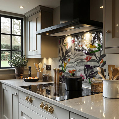 Monochrome Leaves Splash Back designer style