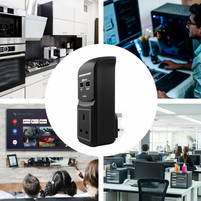 Monster Power Core 100 Surge Protected Socket with 2 USB Charging Ports ...