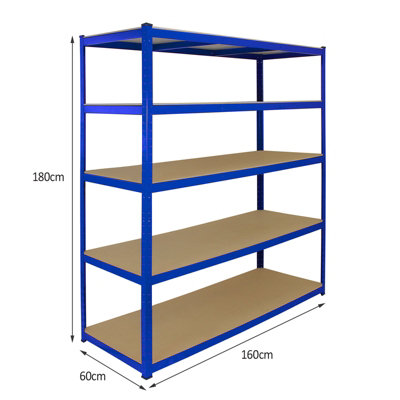 Monster Racking 5 x Garage Racking Shelving Unit / 5 Tier 1600mm Wide x ...