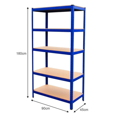 Monster Racking Heavy Duty Garage Storage Shelves (x3) & Workbench Blue ...