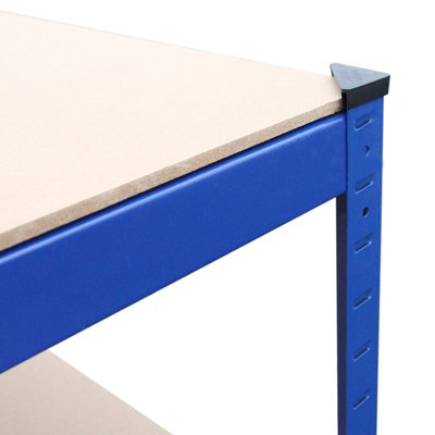 Monster Racking Heavy Duty Garage Storage Shelves (x3) & Workbench Blue ...