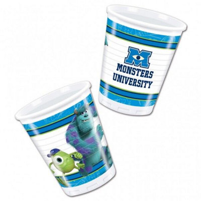 Monsters University Plastic 200ml Party Cup (Pack of 8) Blue/White ...