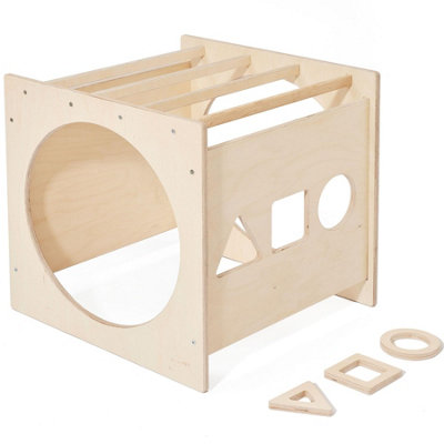 Montessori-inspired Wooden Climbing Cube Frame for Baby and Toddler ...