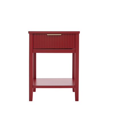 Monti 1 Drawer Red Bedside Table